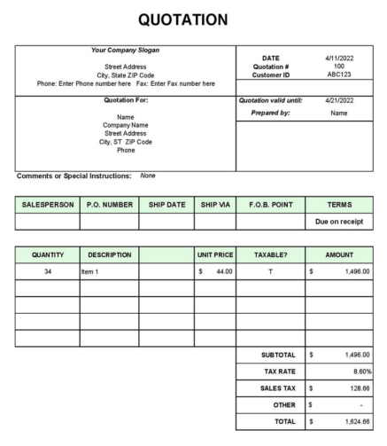 22 Free Price Quote Templates (Word | Excel)
