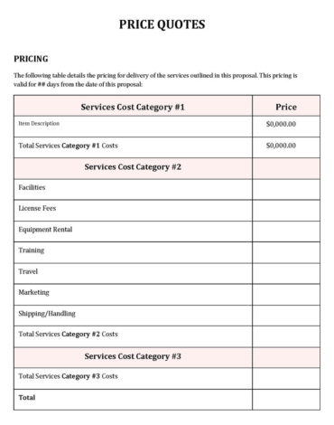22 Free Price Quote Templates (Word | Excel)