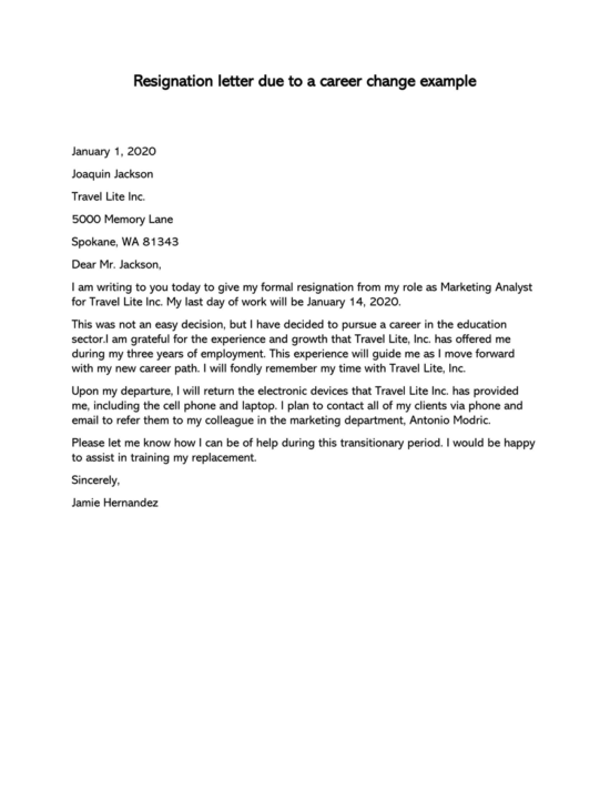 Sample Resignation Letter for Career Growth (Writing Tips)
