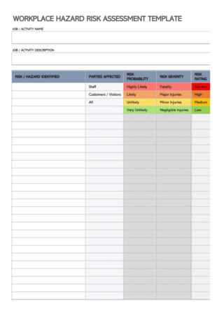 20 Free Risk Assessment Templates | Word - Excel