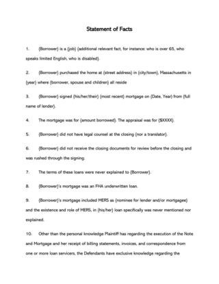 How to Write Your Own Legal Statement of Facts (with Samples)