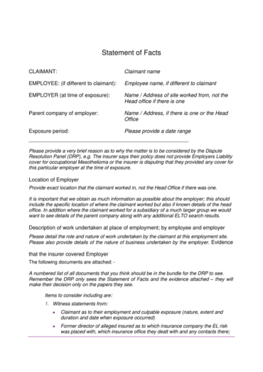 How to Write Your Own Legal Statement of Facts (with Samples)