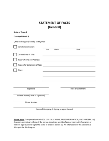 How to Write Your Own Legal Statement of Facts (with Samples)