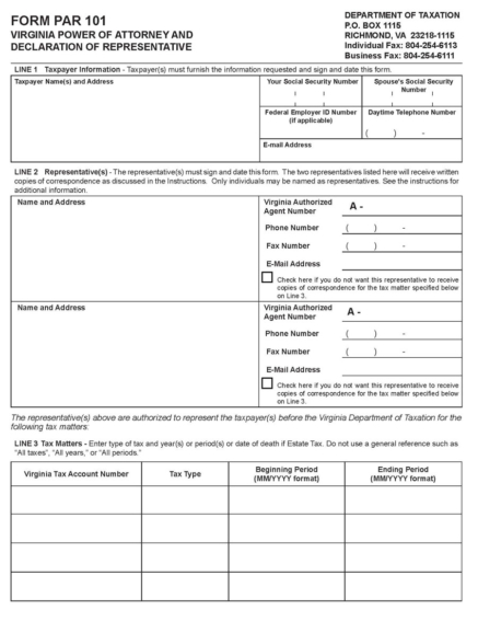 Free Virginia Power of Attorney Forms (10 Types) - PDF | Word