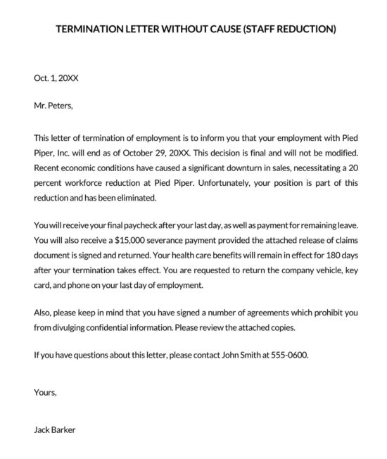 40 Free Employee Termination Letter / Notice Templates