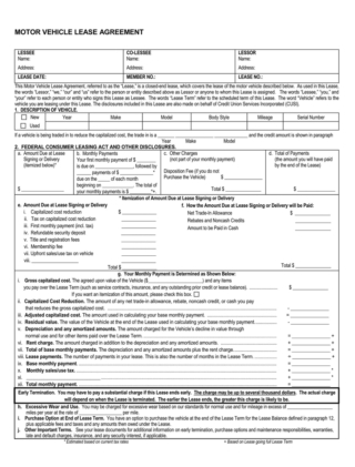 Free Vehicle Purchase Agreement Templates - Editable