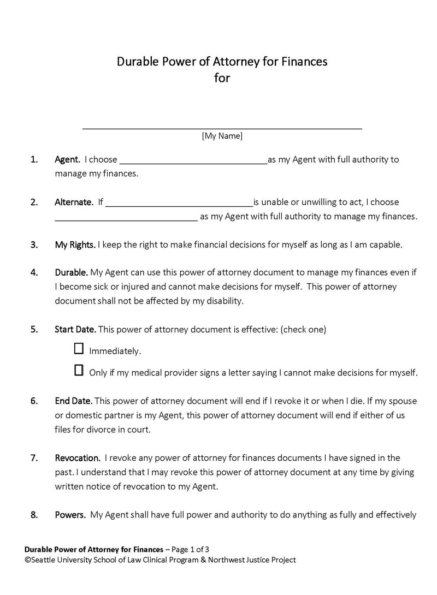 Washington State Power of Attorney Forms (9 Types) - PDF, Word