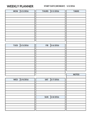 32 Free Weekly Planner Templates (Schedule) - Word, Excel
