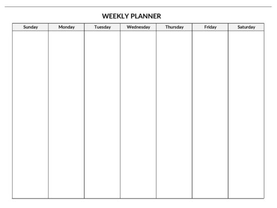 32 Free Weekly Planner Templates (Schedule) - Word, Excel
