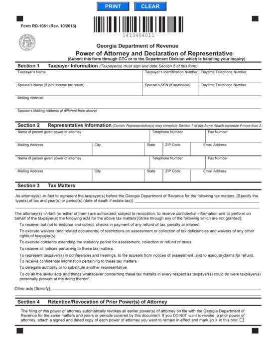 Free Georgia Power of Attorney Forms (All Types) - PDF | Word
