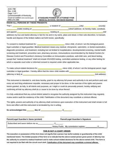 Free Kentucky Power of Attorney Forms - PDF | Word