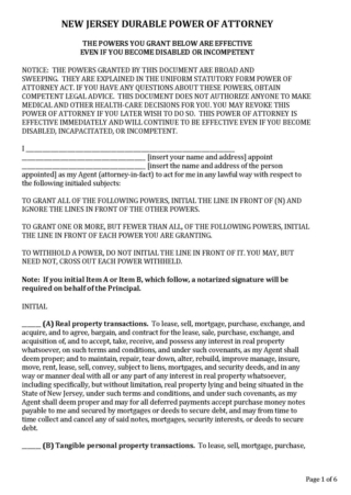 Power of Attorney Forms for NJ | 8 Types Used In New Jersey
