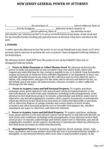 Power of Attorney Forms for NJ | 8 Types Used In New Jersey