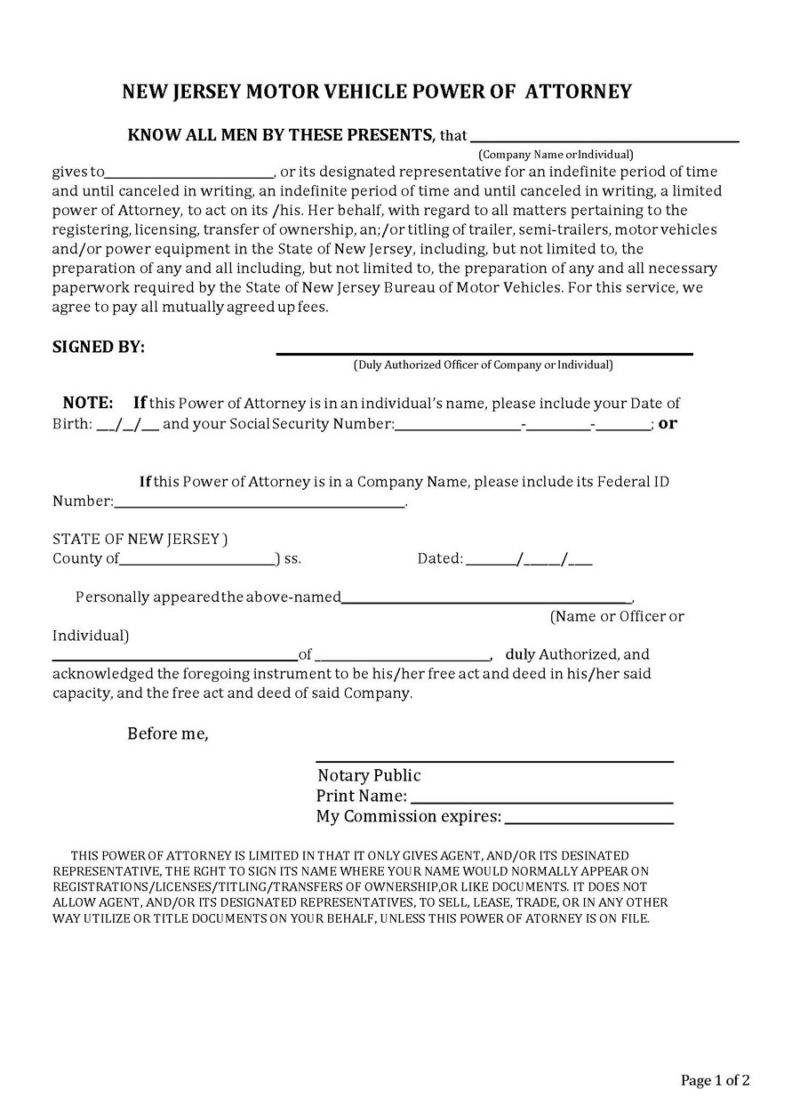Power of Attorney Forms for NJ | 8 Types Used In New Jersey
