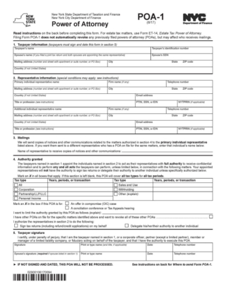 Free New York Power Of Attorney Forms (Types) - PDF | Word