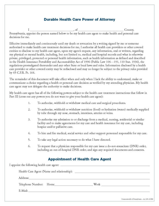 Free Pennsylvania Power Of Attorney Forms (10 Types)