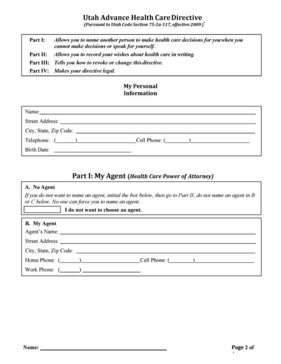Utah Durable (Statutory) Power of Attorney Forms [PDF - Word]