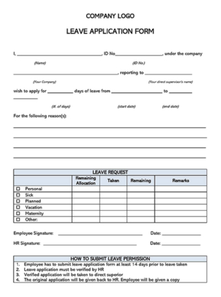 20+ Blank Leave Application Forms (Free Templates)