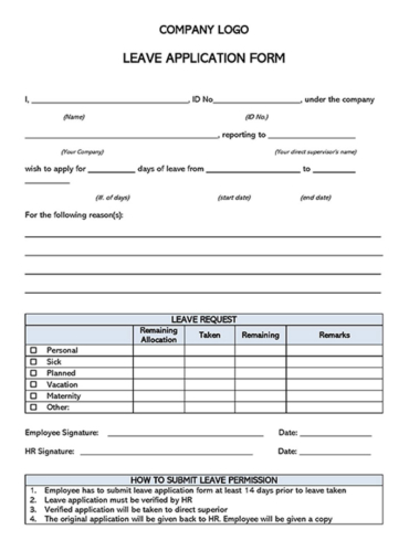 20+ Blank Leave Application Forms (Free Templates)