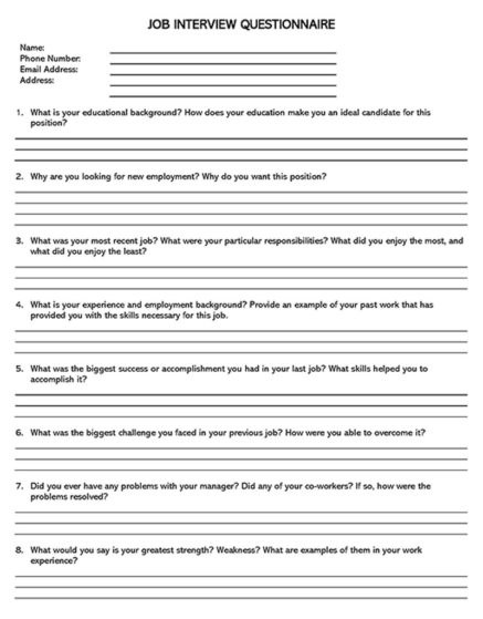 30 Questionnaire Examples, Format Ideas, Templates