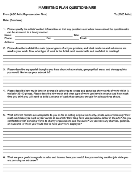 30 Questionnaire Examples, Format Ideas, Templates