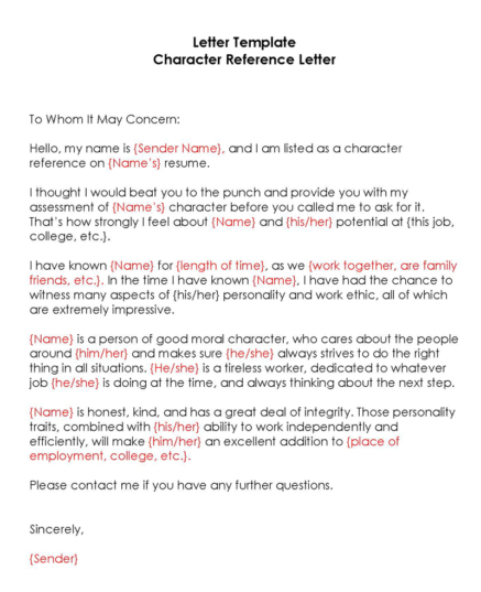 30 Samples of Character Reference Letters (Format & Guide)