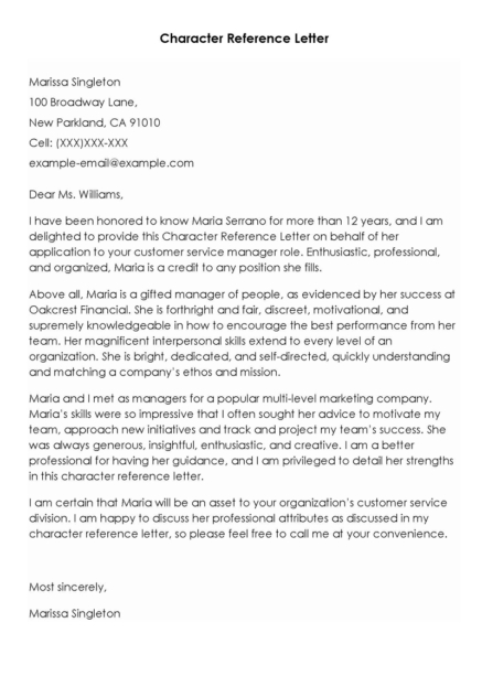 30 Samples of Character Reference Letters (Format & Guide)