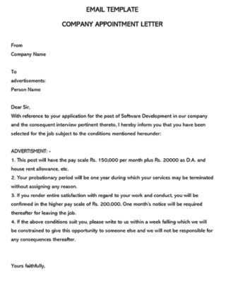 Appointment Letters - Format, Samples, and Examples