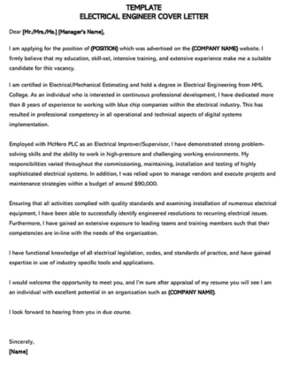 Electrical Engineer Cover Letter Examples & Templates