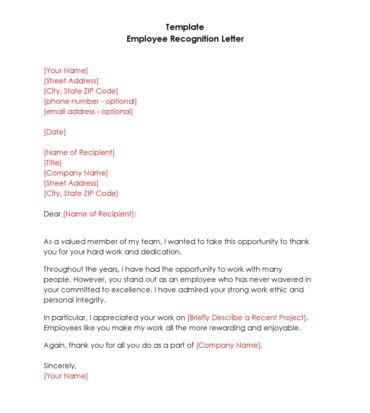 40 Best Employee Recognition Letters (Writing Tips)