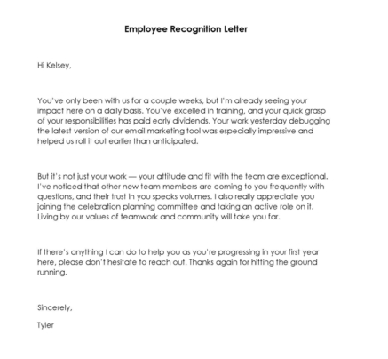 40 Best Employee Recognition Letters (Writing Tips)