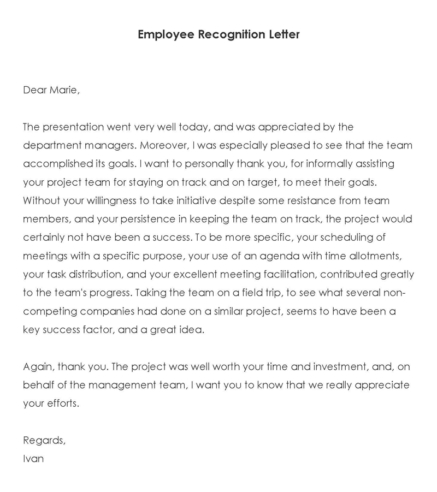 40 Best Employee Recognition Letters (Writing Tips)