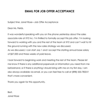 How to Accept a Job Offer | Free Acceptance Email Templates