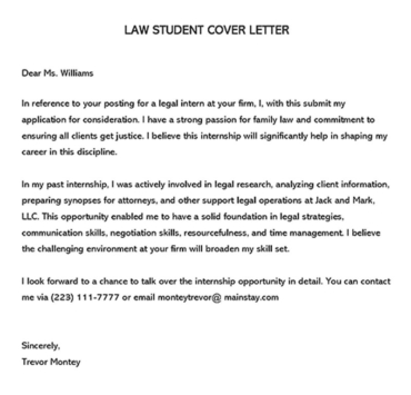 Best Law Student Cover Letter Samples (Email Examples)