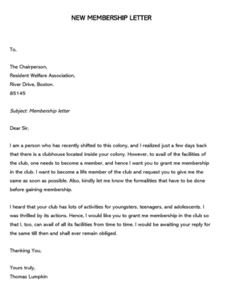 Writing a Membership Letter (Samples and Examples)