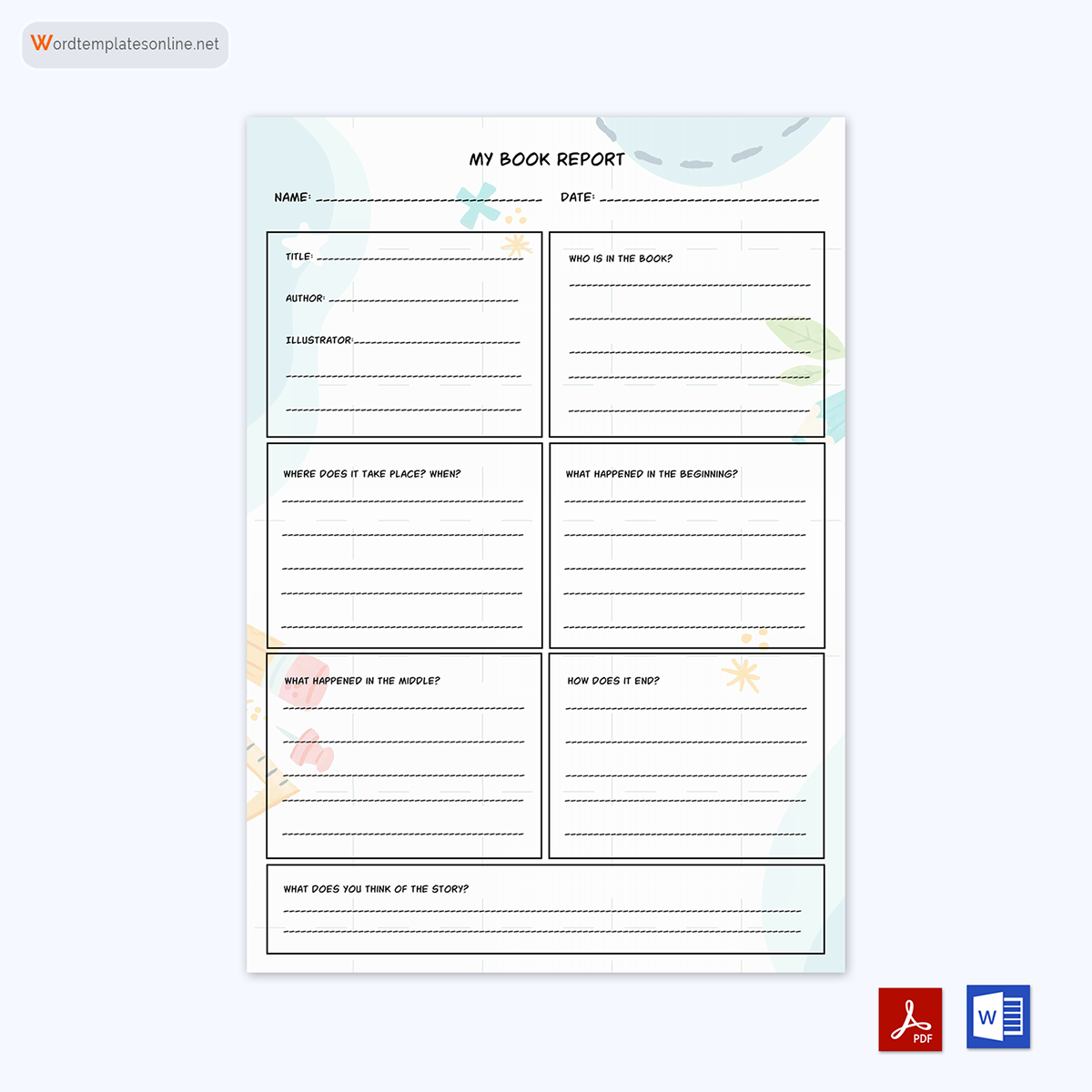 30 Free Book Report Templates for Grade 1 to 6