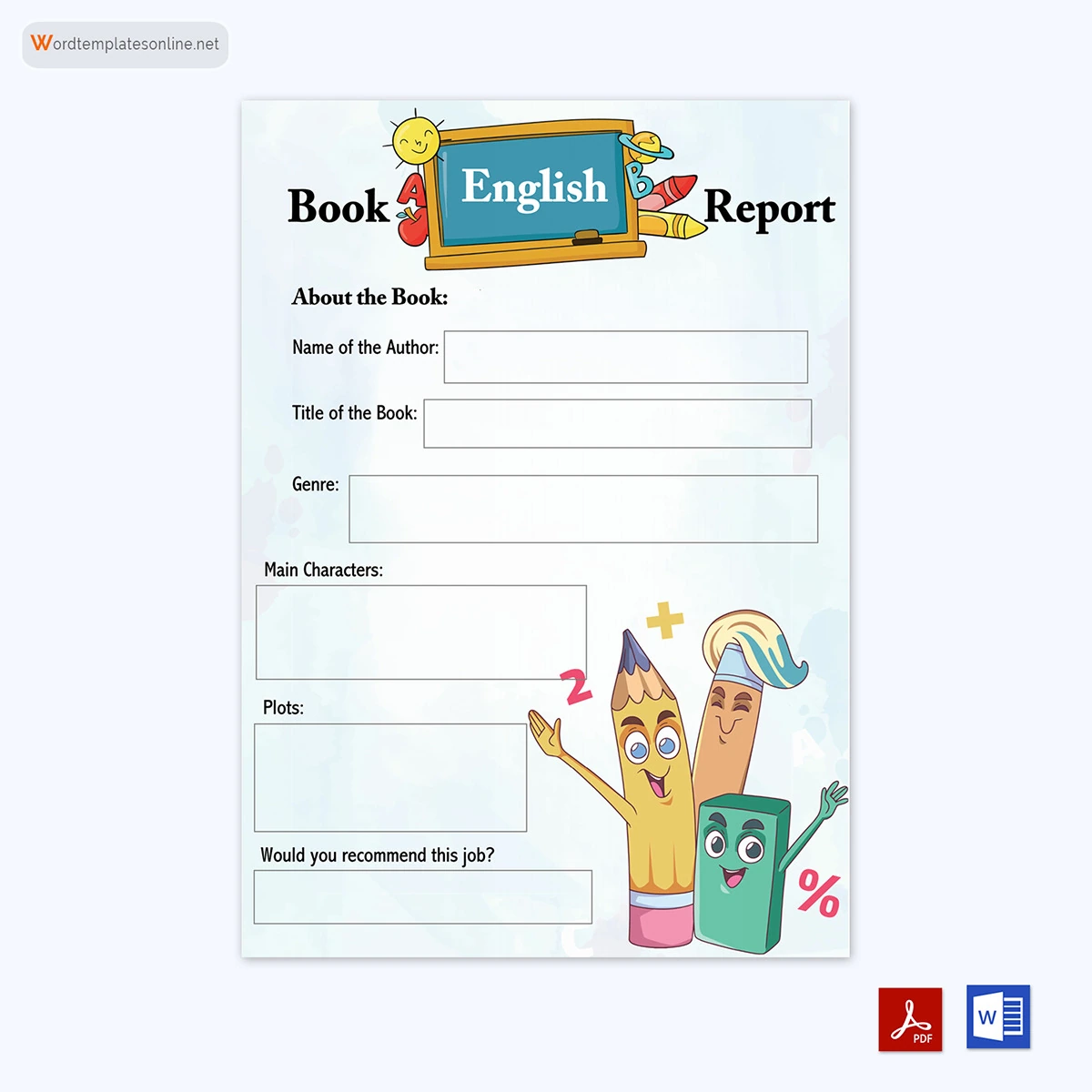 30 Free Book Report Templates for Grade 1 to 6