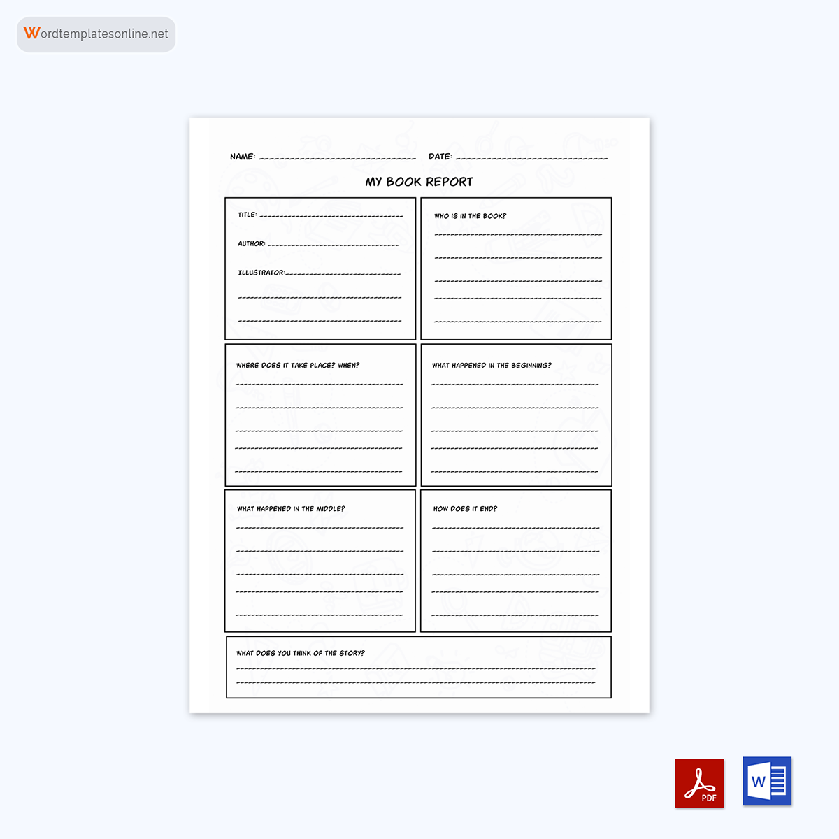 30 Free Book Report Templates for Grade 1 to 6