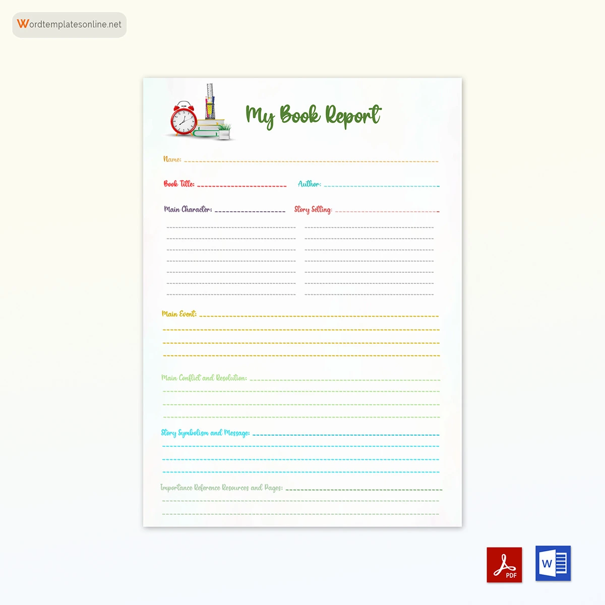 30 Free Book Report Templates for Grade 1 to 6