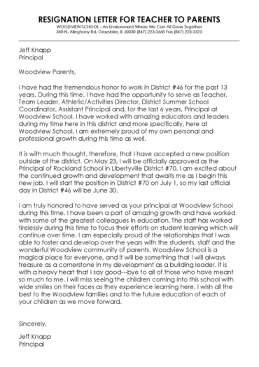 How to Write a Teacher Resignation Letter (18 Best Samples)