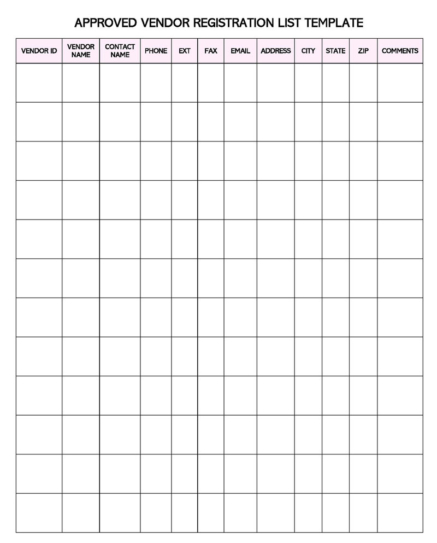 Free Vendor Registration Forms and Templates (Editable)