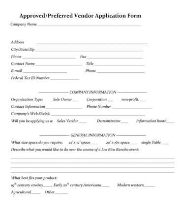 Free Vendor Registration Forms and Templates (Editable)