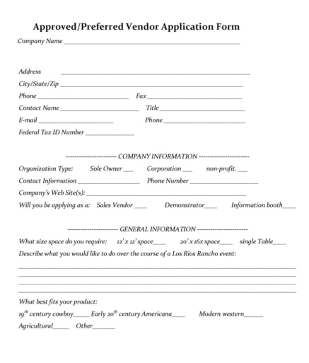 Free Vendor Registration Forms and Templates (Editable)