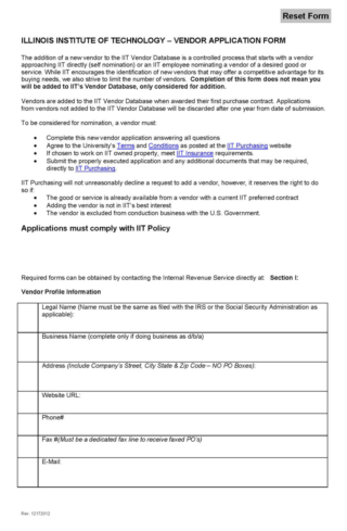 Free Vendor Registration Forms and Templates (Editable)