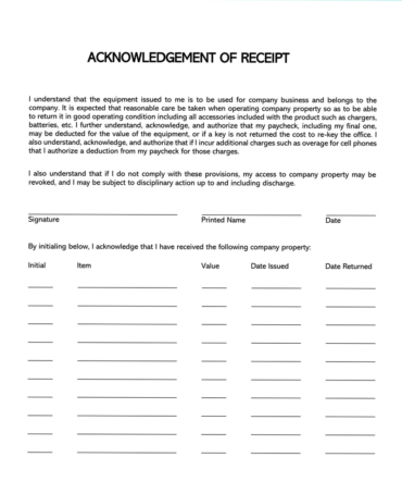 Free Acknowledgement Receipt Templates (How to Make)