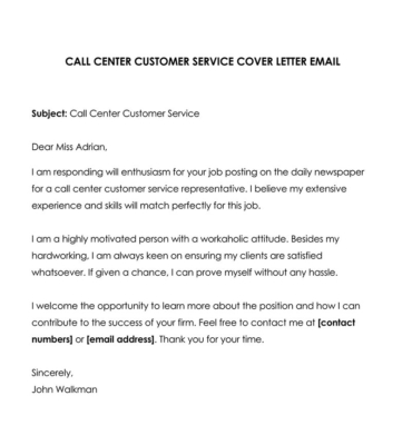 Customer Service Cover Letter Samples (Free Templates)