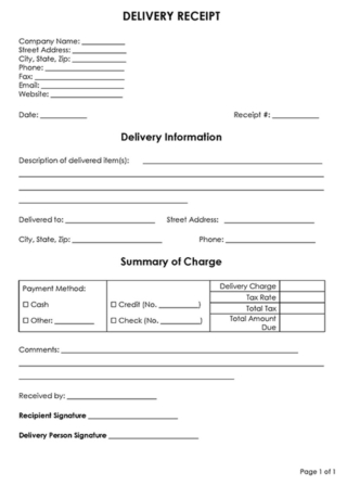 10+ Free Delivery Receipt Templates (Word | PDF)