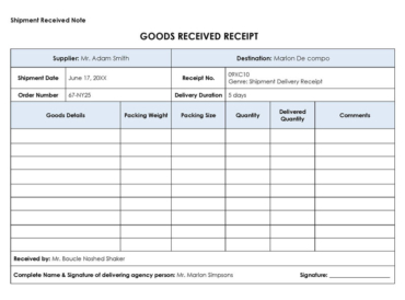 10+ Free Delivery Receipt Templates (Word | PDF)