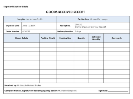 10+ Free Delivery Receipt Templates (Word | PDF)