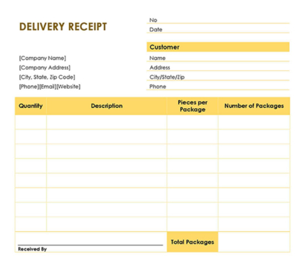 10+ Free Delivery Receipt Templates (Word | PDF)